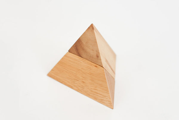 2 Piece Pyramid - Wooden Puzzle - Solve It! Think Out of the Box